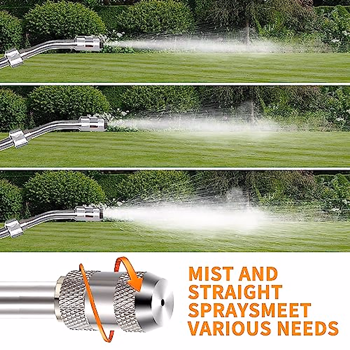 28" Sprayer Wand, Replacement Sprayer Wand, 3/8” & 1/4" Brass Barb, Replacement Wand For Sprayer, Adjustable Stainless Steel Garden Sprayer Wand with Shut-Off Valve, With 2 Hose Clamps & Hose Connects