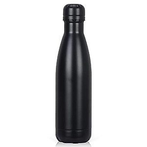 FYY Insulated Water Bottle, 17oz/500ml Vacuum Stainless Steel Water Bottles, Sports Water Bottles Keep Cold for 24 Hours and Hot for 12 Hours, BPA Free Leak Proof Reusable Water Bottle Black