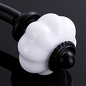 Whitelotous Wall Hook Brass with Ceramic Knobs Vintage for Clothes Coat & Hat Hanging