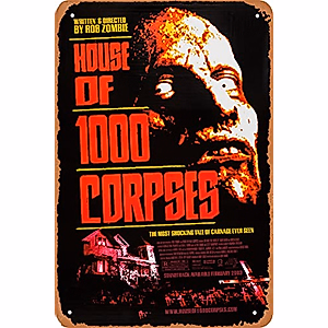 TersShawl Horror Movie Poster House of 1000 Corpses Metal Tin Sign Vintage Style Tin Sign for Bars,Restaurants,Pubs,8x12 Inch Gifts