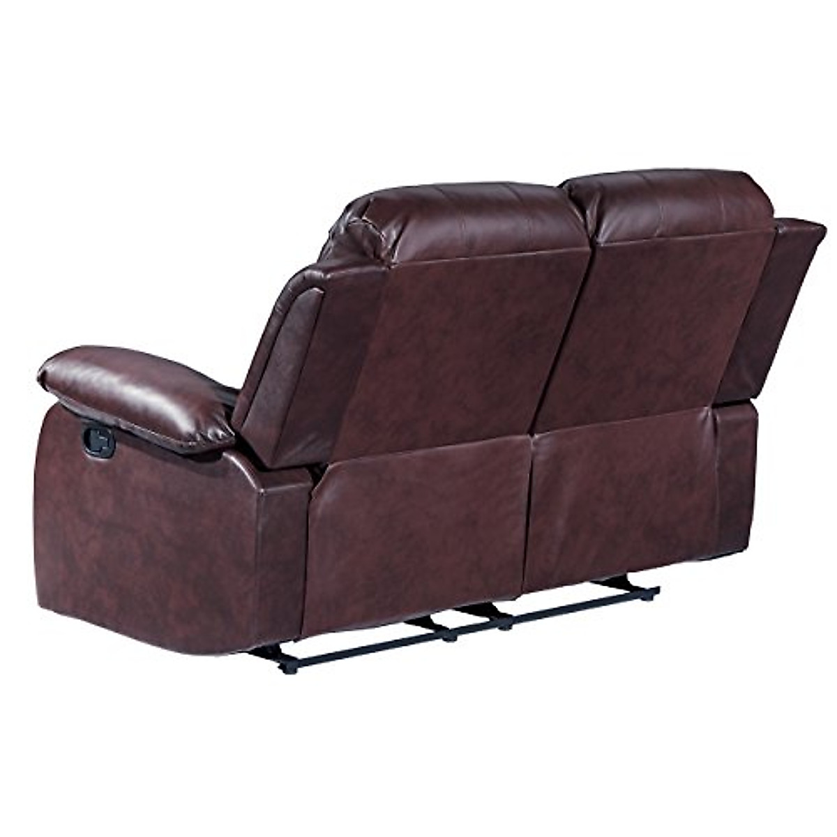 Homelegance Resonance 60" Bonded Leather Double Reclining Loveseat, Brown