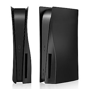 PEPPER JOBS Console Cover, Hard Shockproof Console Skin Case, ABS Anti-Scratch Dustproof Gaming Console Cover Replacement Plate Shell for Console Disc Edition (Midnight Black)