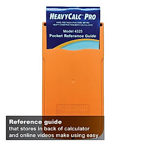 Calculated Industries 4325 HeavyCalc Pro Feet-Inch, Tenths, Yards and Metric Construction Math Calculator Tool for Engineers, Estimators, Excavators, Highway Contractors and Heavy Equipment Operators