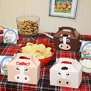 Erweicet Horse Party Favors 24 PCS Cow Horse Party Treat Boxes Cowboy Gift Box Cardboard Candy Cookies Snacks Boxes for Western Cowboy Cowgirl Themed Bithday Party Baby Shower Party Supplies