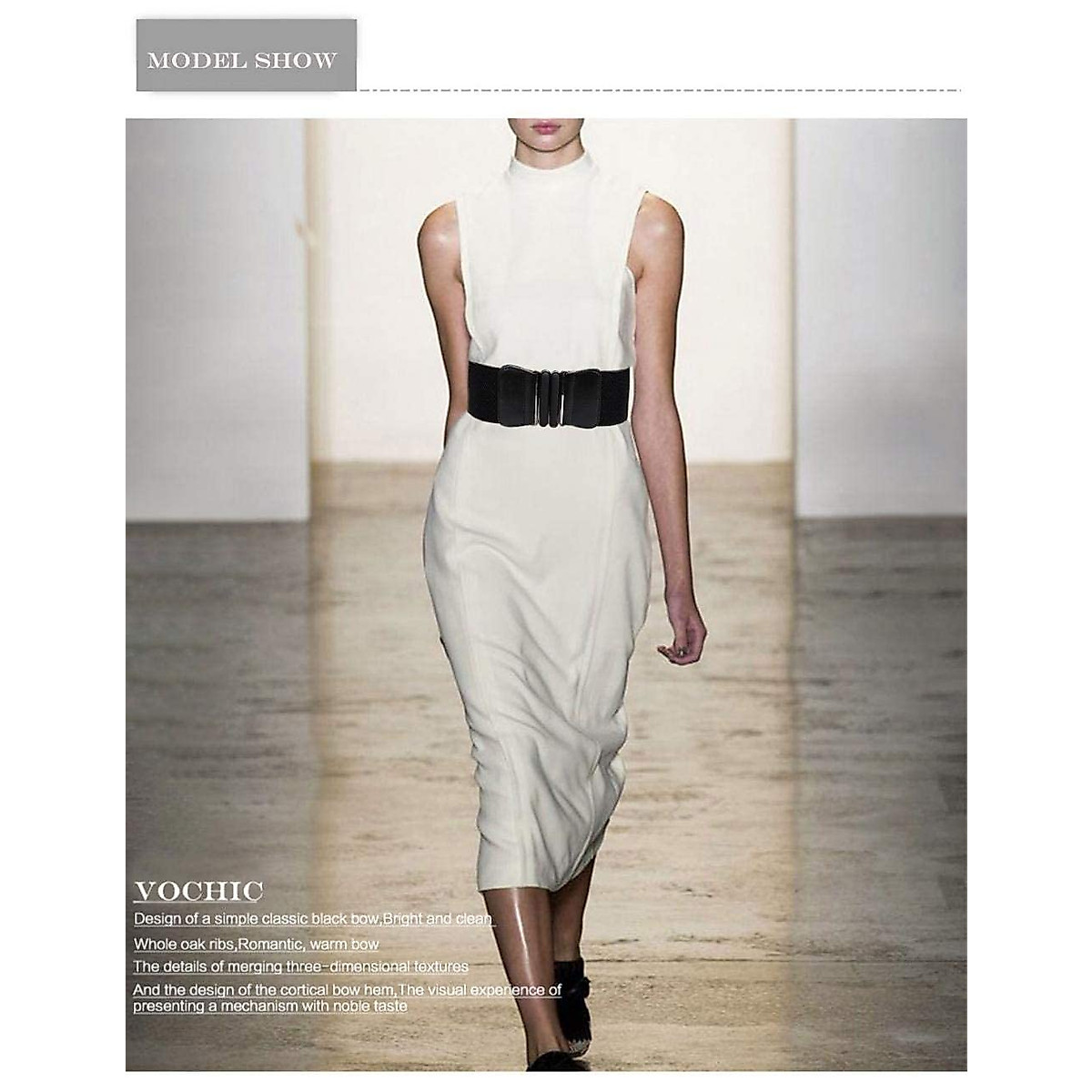 VOCHIC Wide Elastic Plus Size Dress Belt for Women Waist Belts Stretch Waistband