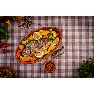 LUKSYOL Handmade Terracotta Oven Tray - Authentic Mexican Pottery for Tajine, Moroccan, Indian Cooking | Oven-Safe Clay Pan for Baking and Slow-Cooking | Lead-Free and Versatile Clay Cookware