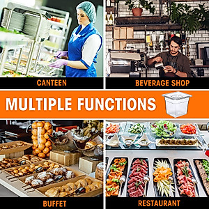 Sieral Clear 1/6 Size Food Pan Restaurant Containers with Lids Square Cambro Food Storage Polycarbonate Salad Bar Containers Commercial Hotel Pans for Kitchen Food Prep (10 Pcs, 6 Inch, 2 Quart)