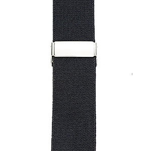 JIERKU Romanlin Mens Suspenders for Work 3 Swivel Hook Clips Y-Back for Groomsmen Leather Black