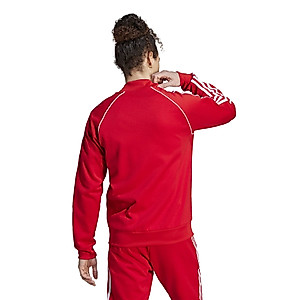 adidas Originals Men's Adicolor Classics Superstar Track Top, Better Scarlet/White, Medium