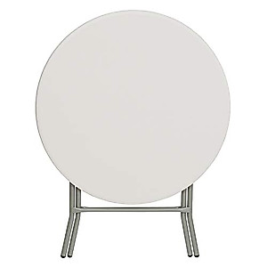 Flash Furniture Kathryn 2.63-Foot Round Granite White Plastic Folding Table