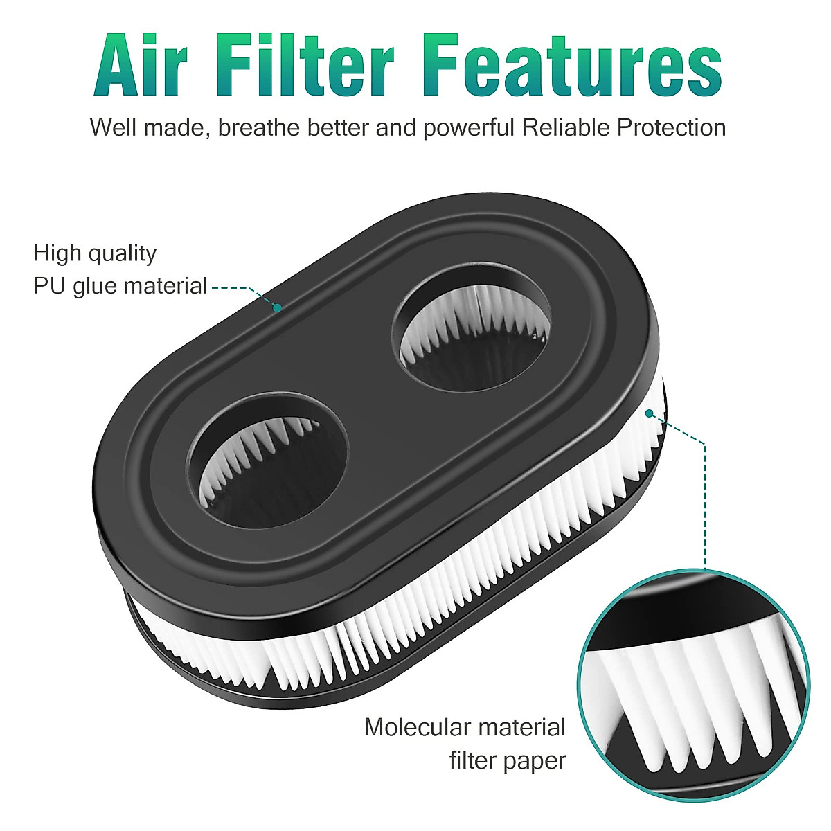 ARyee 593260 798452 Lawn Mower Air Filter, Air Cleaner Replacement Filters for 4247 5432 5432K 09P00 09P702 550E 500EX 550EX 625 575EX Air Filter Mower Series Engine Accessories