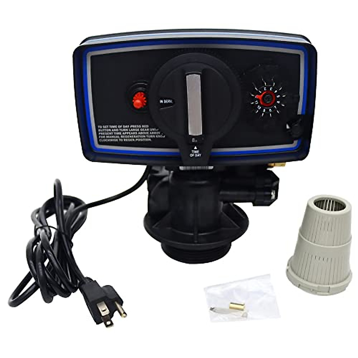 INTBUYING Time Clock Control Valve for Water Filter Softener Resin Tank 9''-11'' Diameter with fine Thread