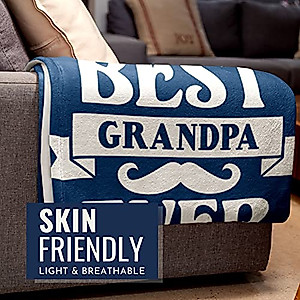 InnoBeta Gifts for Grandpa, Throw Blanket for Grandfather, Presents from Granddaughters Grandsons for Christmas, Birthday, Father's Day - 50" x 65" Best Grandpa Ever