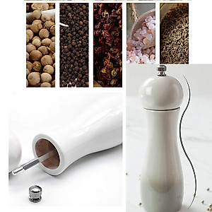 Pepper Grinder, Salt and Pepper Grinder, Salt Grinder, Elegant Wood Salt and Pepper Mill, Ceramic Grinder Core, Refillable Manual Spice Mill Adjustable Coarseness Salt Pepper Grinder