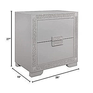Global Furniture USA Chalice Nightstand, Silver