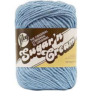 Lily Sugar'N Cream Light Blue Yarn - 6 Pack of 71g/2.5oz - Cotton - 4 Medium (Worsted) - 120 Yards - Knitting/Crochet