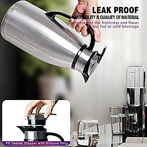 Thermal Coffee Carafe 102OZ, Goteble Double Wall Vacuum Flask, 3L Large Capacity Suitable for Large Family and Small Party Silver