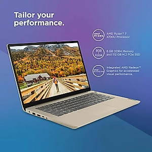 Lenovo Ideapad 3 Laptop, 14 Inch FHD Display, AMD Ryzen 7 5700U 8-Cores Processor, 8GB RAM, 512GB SSD, AMD Radeon Graphics, WiFi 6, Bluetooth, Windows 11 Home