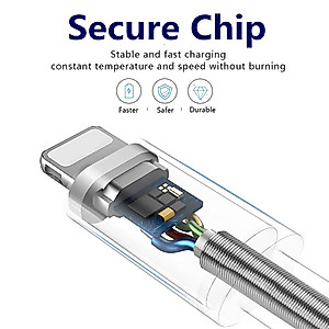 iPhone Charger Cable Sharllen Spring iPhone Lightning Cable 5Pack 6FT USB Fast Charging & Data Sync Cord Long iPhone Charging Cable Compatible iPhone Xs/Max/XR/X/8/8P/7/7P/6/6S/SE/iPad/iPod Black