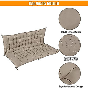 Stonehomy 2-3 Seater Swing Replacement Cushions, Water-Resistant Thick Swing Cushions with Backrest and Non-Slip Ties for Patio Garden Furniture, 60x40 Inches