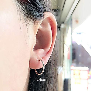 Thin Endless Hoop Earrings 14mm 16mm 18mm 20mm (14mm)