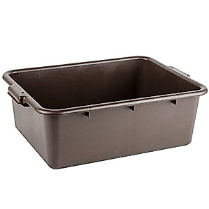 Thaweesuk Shop New Brown 20" x 15" x 7" Polypropylene Plastic Restaurant Bar Plastic Bus Tubs, Dish Bus Box Case of Set