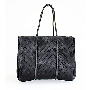 lemonbella Large Tote Bag, Neoprene Velvet Tote, Womens Tote Bag, Large Neoprene Tote, Tote with WristleT