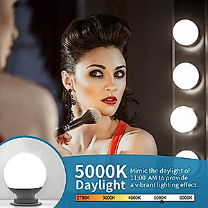 hansang Vanity Light Bulb 5000K Daylight 8 Pack G25 LED Globe Light Bulb for Bathroom Vanity Mirror Decorative,E26 Medium Base, 5W 60W Incandescent Equivalent,500LM,Non-dimmable