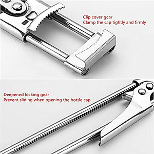 Adjustable Jar Opener, Adjustable Multifunctional Stainless Steel Can Opener Jar Lid Gripper, Manual Jar Bottle Opener Kitchen Accessories