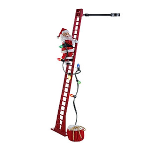 Mr. Christmas Super Climber Musical Animated Indoor, Plastic, Christmas Decoration, 42 Inches, White Santa