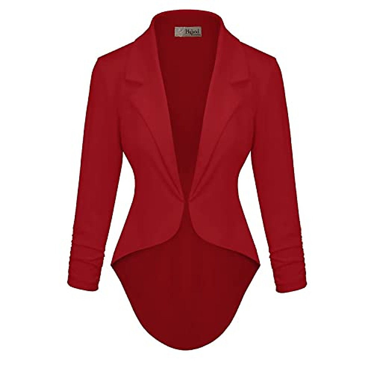 Womens Casual Work High Low Blazer Jacket JK45590X 1073T Dark RED 2X