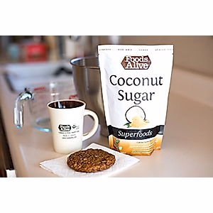 Foods Alive Organic Coconut Sugar (14oz) - Healthy Alternative to Cane Sugar, Sustainable, Low Glycemic, Gluten Free, Non GMO, Sweetener for Organic Tea, Coffee Beverages and Baked Goods (Single Pack)