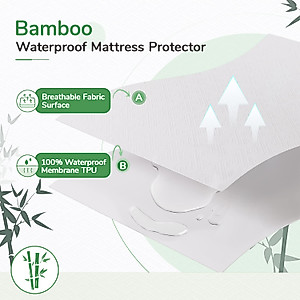 Novilla Waterproof Crib Mattress Protector, Skin-Friendly Crib Mattress Cover Ultra Soft Washable Mattress Pad Cover for Crib Bed, Fits Up to 9" Depth