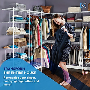 Neatly Made Tall White Wire Shelf Dividers for Closet Organization – Sturdy and Easy Set-Up Closet Shelf Dividers with Bonus Rose Gold Hanger (12 inch Wire Shelves, 12-Pack)