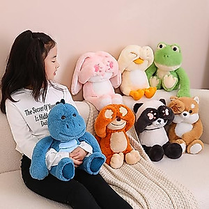 Baby Dinosaur Stuffed Animals, 16" Soft Plush Dinosaur Toy Cute Interactive Hide and Seek Plush Toys Newborn Shower Birthday Gifts for Kids and Adult