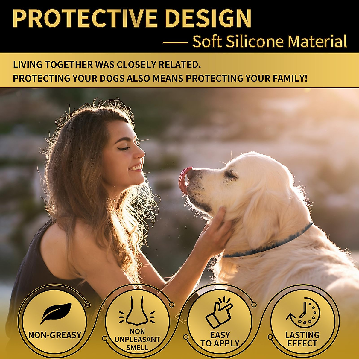 YOTANGO 4 Pack Flea Collar for Dogs, 32 Months Flea and Tick Prevention for Dogs, Waterproof Dog Flea Collar, Dog Flea and Tick Treatment, Adjustable Flea and Tick Collar for Dogs Puppy-Black