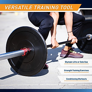 Steelbody Olympic Rubber Bumper Weight Plate - 10 lb. / 25 lb. / 35 lb. / 45 lb. Workout Weights, 10-Pound , Black