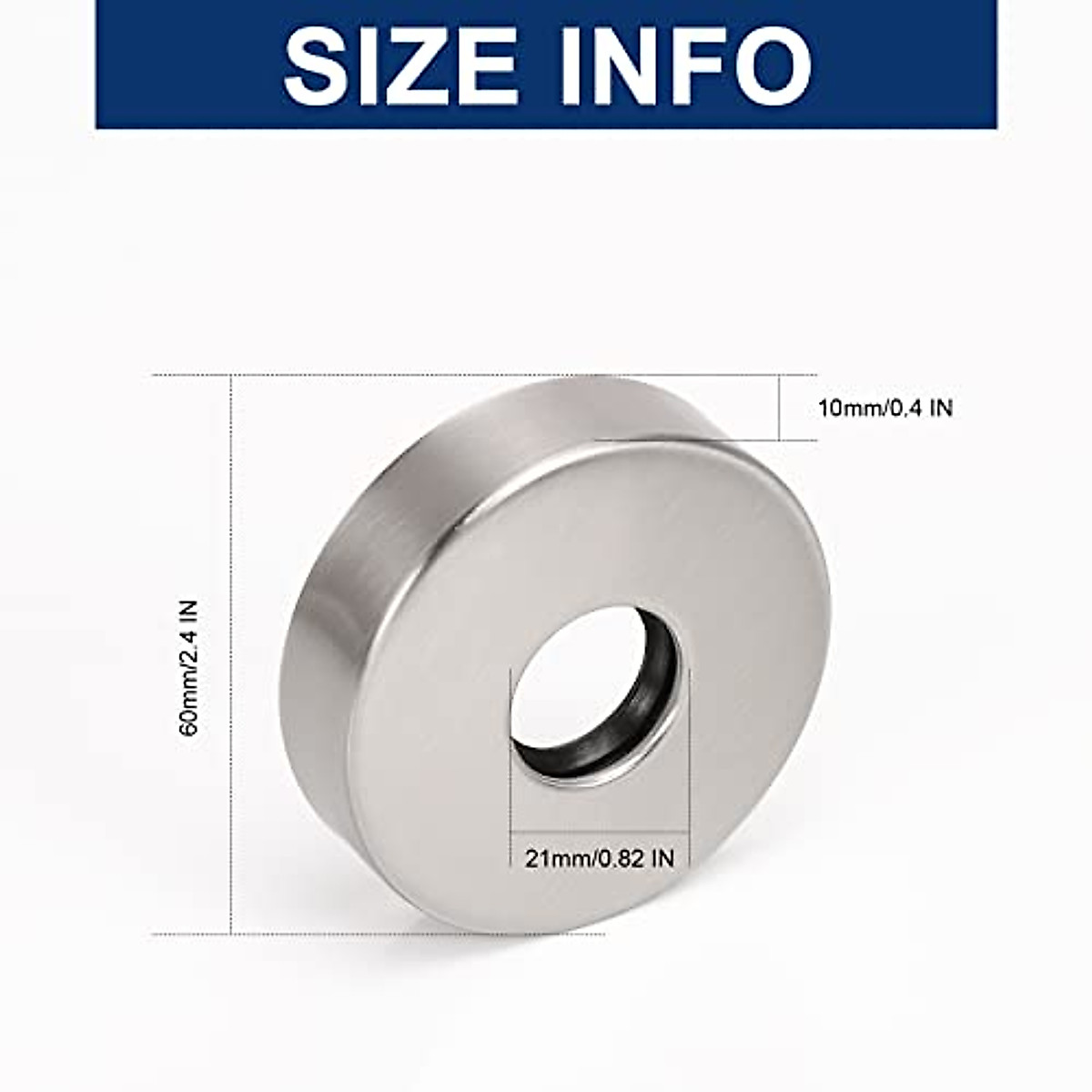 NearMoon Shower Arm Flange, Stainless Steel Replacement Escutcheon Cover Plate for Universal Standard ShowerHead Arm (2.4 Inch, Brushed Nickel)