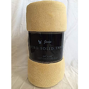 DiamondHome Super Soft Warm Light Weight Fleece Throw Blanket for Couch/Sofa/Bed/Chair in Living Room & Bed Room, 50" x 60" (Gold)