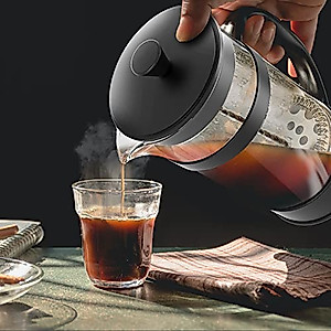 Utopia Kitchen 51 Ounce French Press Espresso and Tea Maker with Triple Filters, Stainless Steel Plunger and Heat Resistant Borosilicate Glass - Black