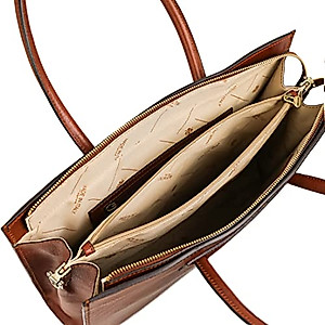 Time Resistance Leather Handbag - Top Handle Bag - Full-Grain Leather Tote Bag - Purse for Women (Cognac)