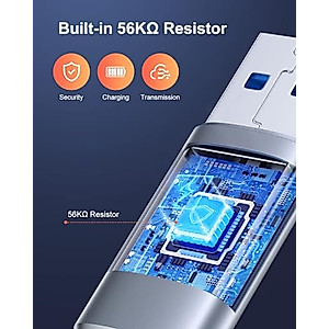 [10Gbps] USB C Female to USB Male Adapter, USB 3.1 A to USB C Adapter SuperSpeed Data Sync Compatible with iPhone 16/ iPhone 15 Plus Pro Max,Type-C Earphone, Laptop, Charger, Quest Link -Grey