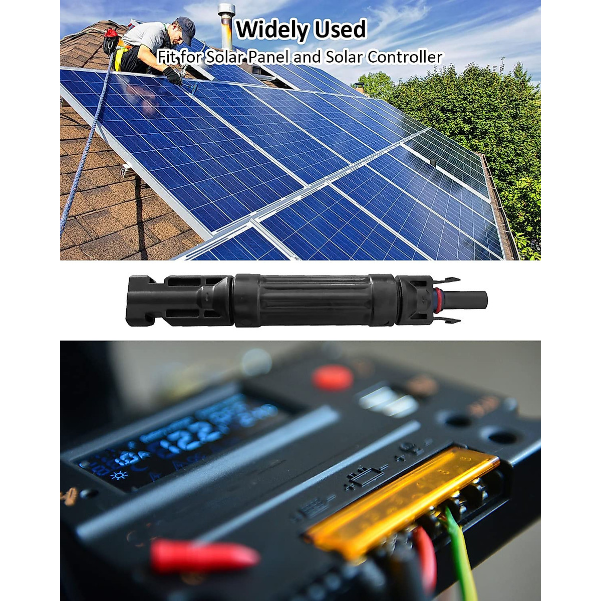 15A Solar Fuse Holder Inline, 5PCS Waterproof Solar Fuse Connector for Solar Panel and Solar Controller, Solar Surge Protection Device with Male and Female Connector