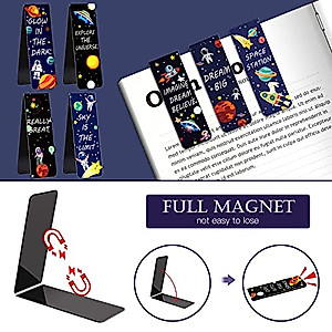 32 PCS Magnetic Bookmarks, ZYNERY Space Book Marks Moon Roaming Assorted Bookmark Sets, Book Markers for Women/Men/Students/Kids/Book Lovers/Readers/Birthday Gift, 16 Styles
