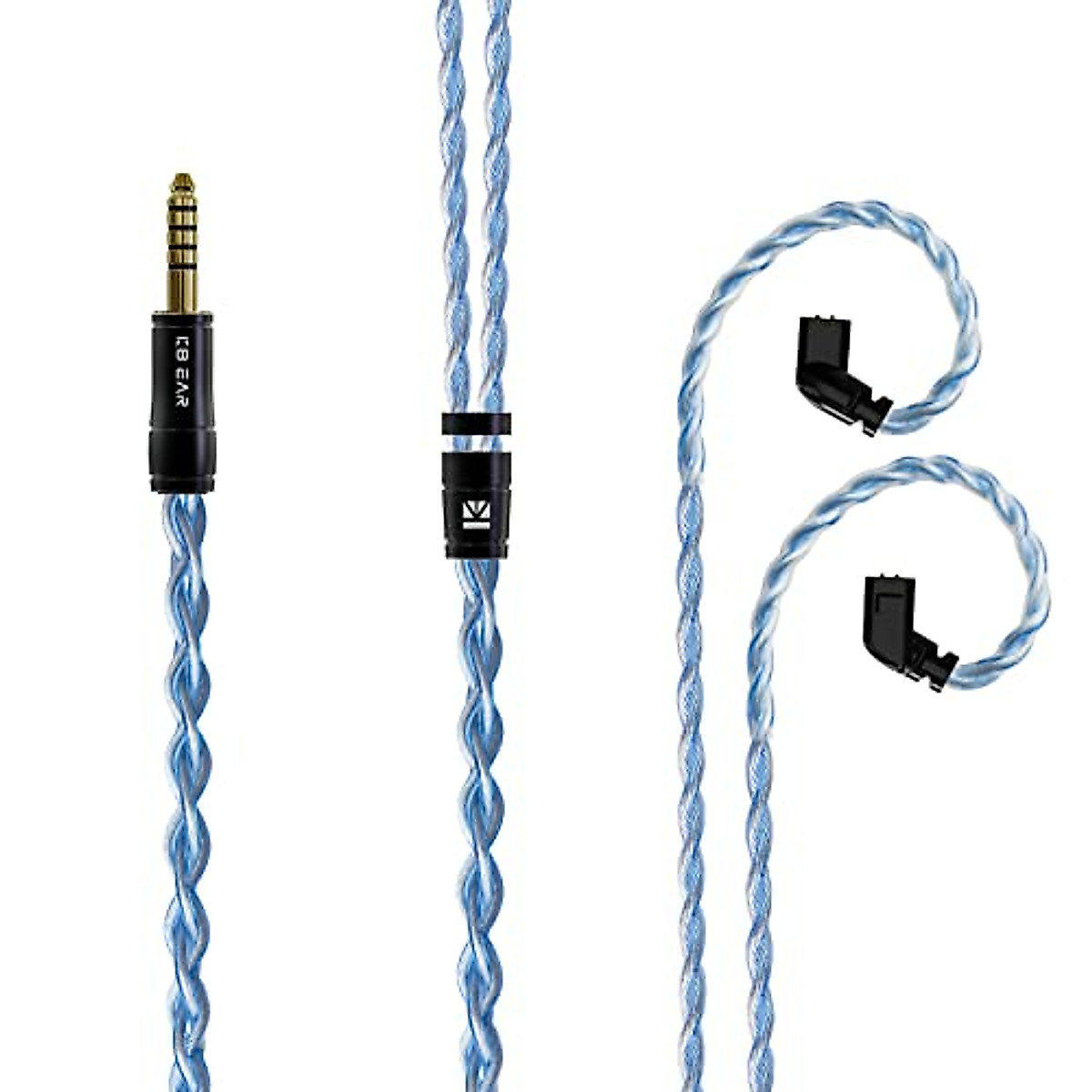 Keephifi Earphone Cable, KBEAR【Glaze】4Core Silver-Plated OFC Audio Upgraded Cable for EDX EDXPRO AST DQ6 EDS EDC 2SE (4.4, QDC)