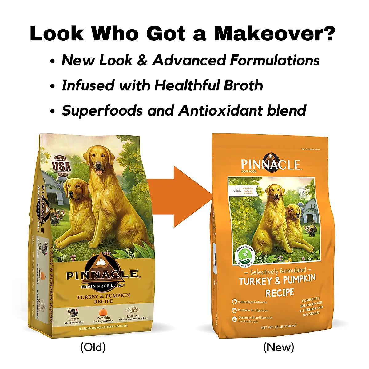 Pinnacle Pet Pinnacle Turkey & Pumpkin Dry Dog Food 22 lb, Infused with Broth