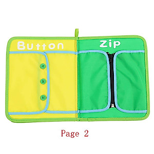 Kghios Montessori Toys Materials for Toddlers BusyBoard,Busy Board Learn to Dress Board Early Learning Basic Life Skills - Zip, Snap, Button, Buckle, Lace & Tie Educational Tools Preschool Learning