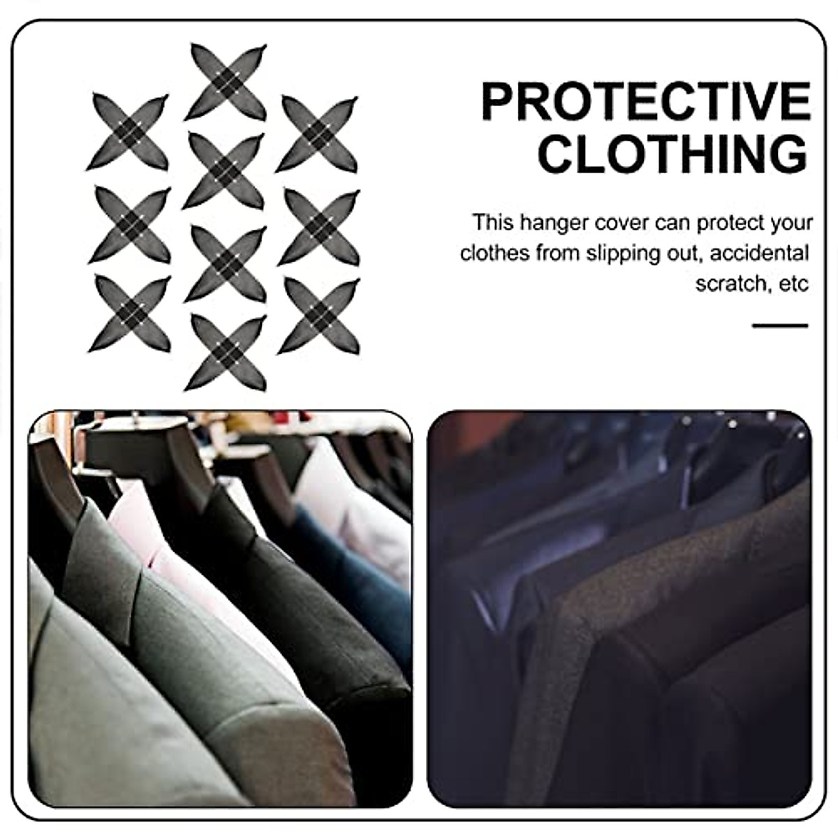 Garneck 40 pcs Non Slip clothing hangers sponge cover cloth hangers foam cover non slip clothes hangers Hanger Grips Cover