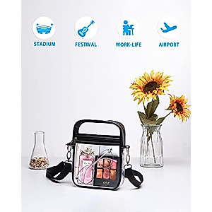 clear bag for stadium events - Clear Crossbody Purse Bag, with Adjustable Shoulder Strap for Women, Men(black)