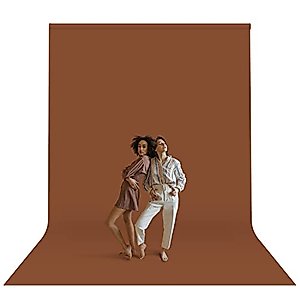 LimoStudio 10 ft. x 12 ft. Brown Backdrop Screen, Soft Brown Background Muslin with Premium Thick Synthetic Fabric, Silk Soft Texture Higher Density 150GSM, for Photo Video, Events, Party, AGG179